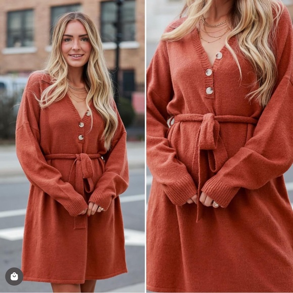 Dress Up | Dresses | Nwt Dress Up Rust Sweater Dress Size Medium | Poshmark